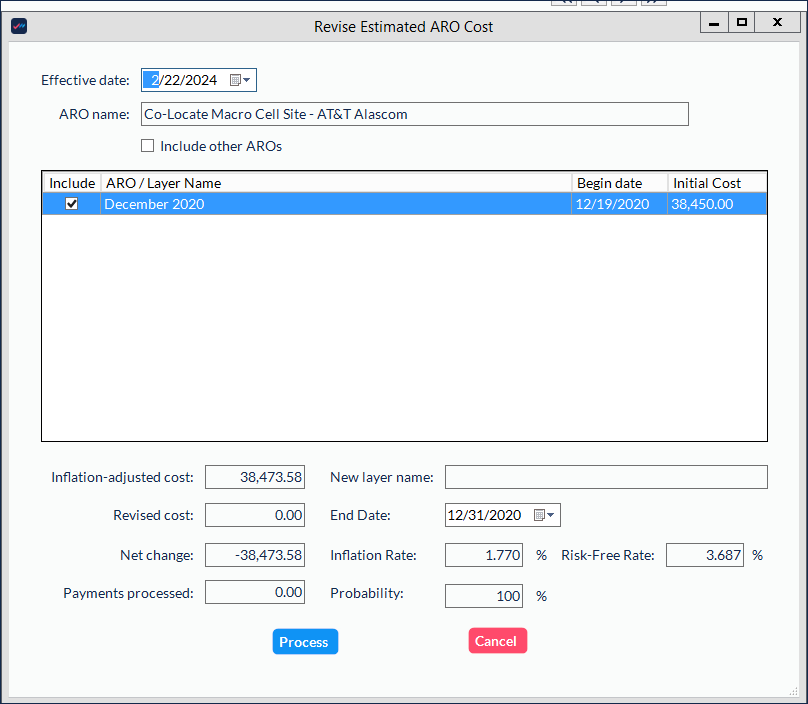 Revise ARO estimate – EZLease